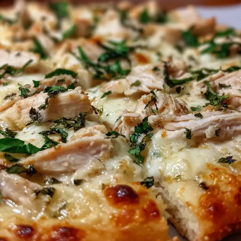 Roasted Garlic White Chicken Pizza: 5-Star Recipe | Easy & Delicious